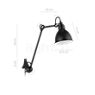 DCW Lampe Gras No 222 Wandleuchte schwarz - light11.de